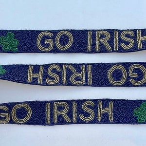GO IRISH University of Notre Dame Beaded Purse Strap, College Game Day ...