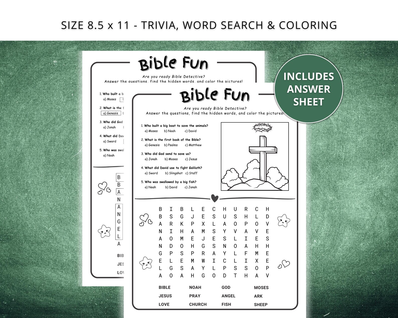 Sunday School Trivia, 1st Grade-2nd Grade, Kids Bible Trivia Game ...