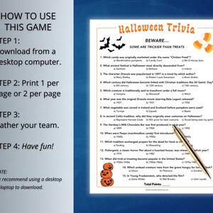 Halloween Trivia Game, Halloween Trivia Adults, Game Day, Halloween ...