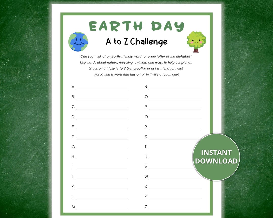 Earth Day A to Z Challenge, Earth Day Activities, Earth Day Activity ...