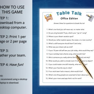 Ice Breaker Office Game – Printable Team Building Game for Staff ...