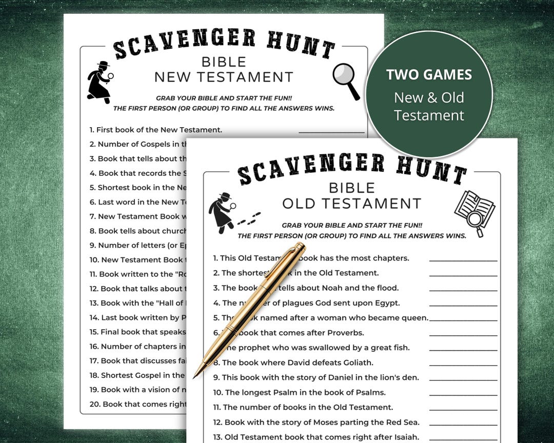 Bible Scavenger Hunt Bundle, BOTH New and Old Testament, Kids Bible ...