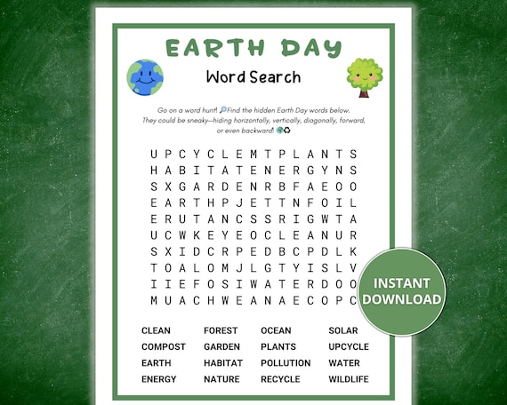 Sopa De Letras Del Día De La Tierra