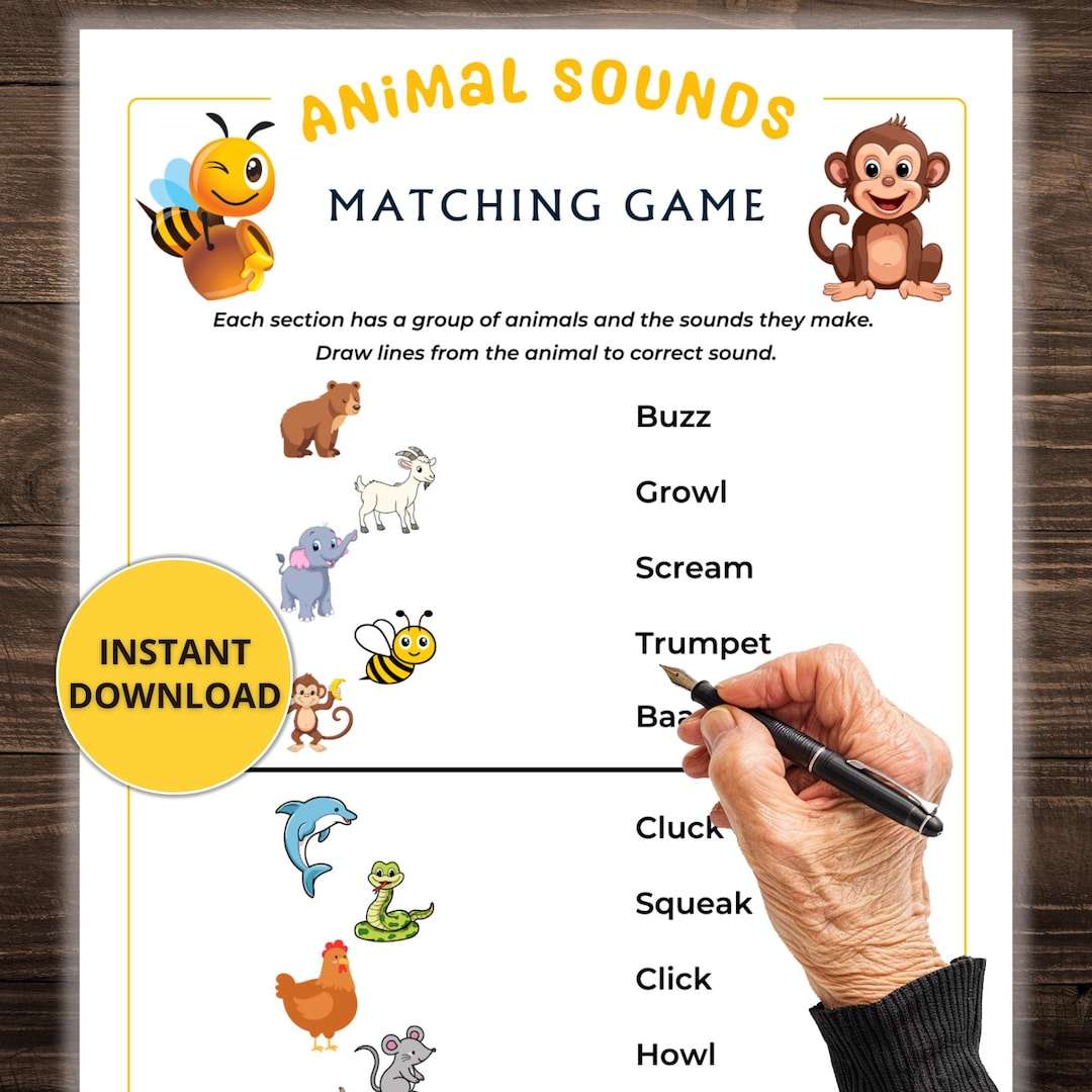 Animal Sounds Matching Game; Dementia Activities; Memory Game ...