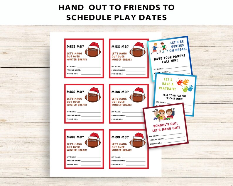 Playdate Cards, Lets Play Printable, Play Date Cards for Kids, Kids ...