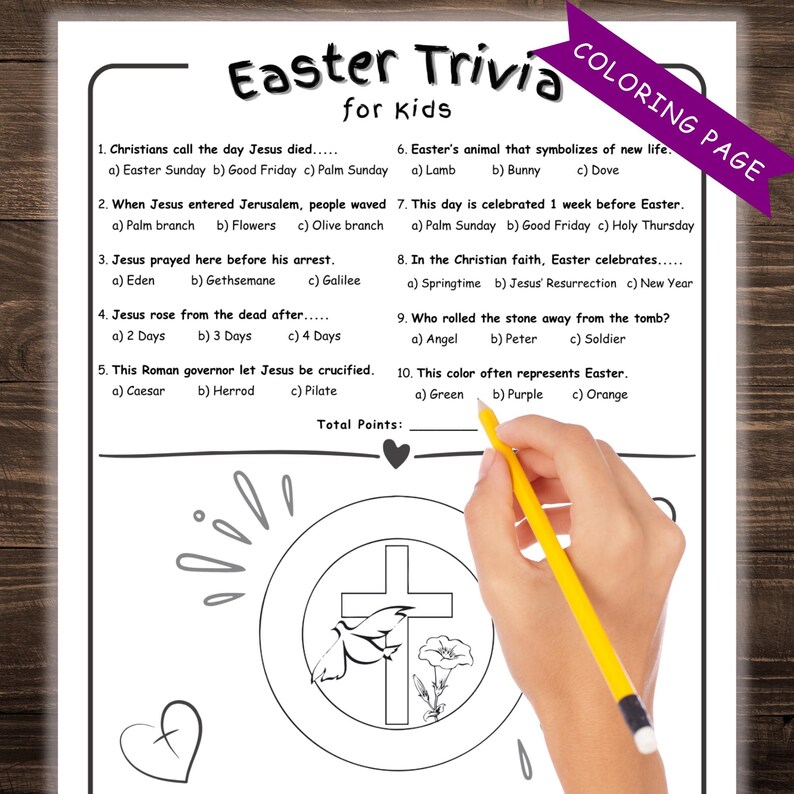 Easter Activity Pack for Kids, Christian Easter Games, Easter Trivia ...