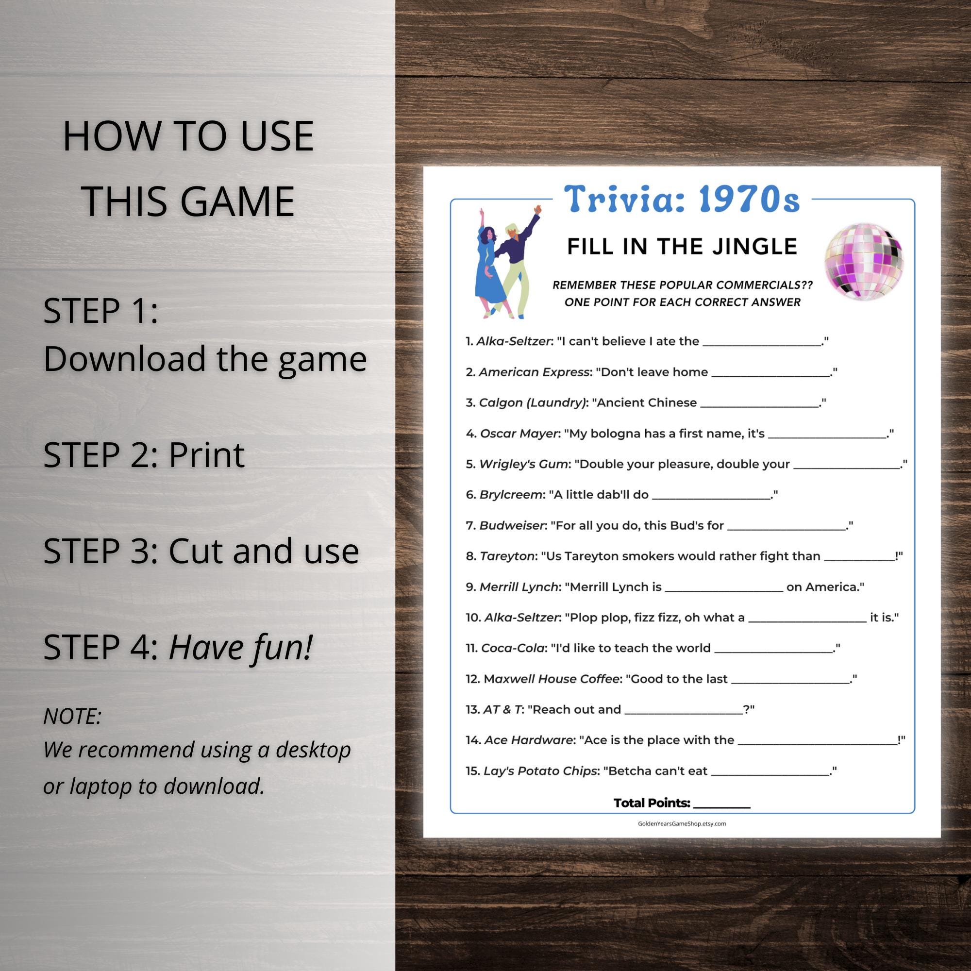 1975 Trivia Game, Fill in the Blank Trivia, Born in 1975, 50 Year ...