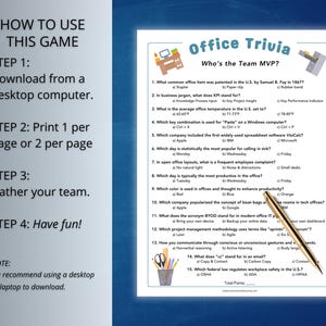 Office Trivia Game – Printable Team Building Game for Staff Meetings ...