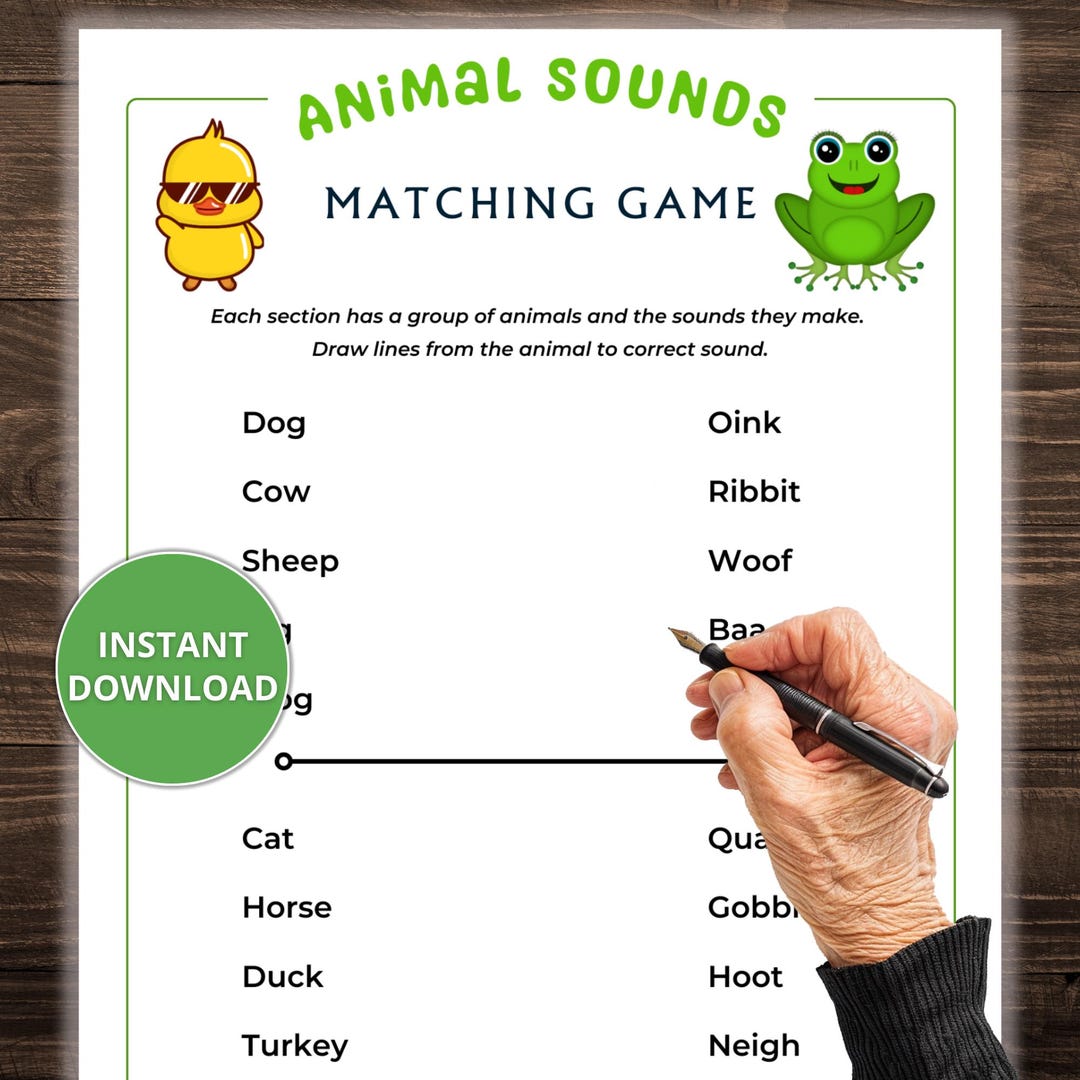 Animal Sounds Matching Game; Dementia Activities; Memory Game ...