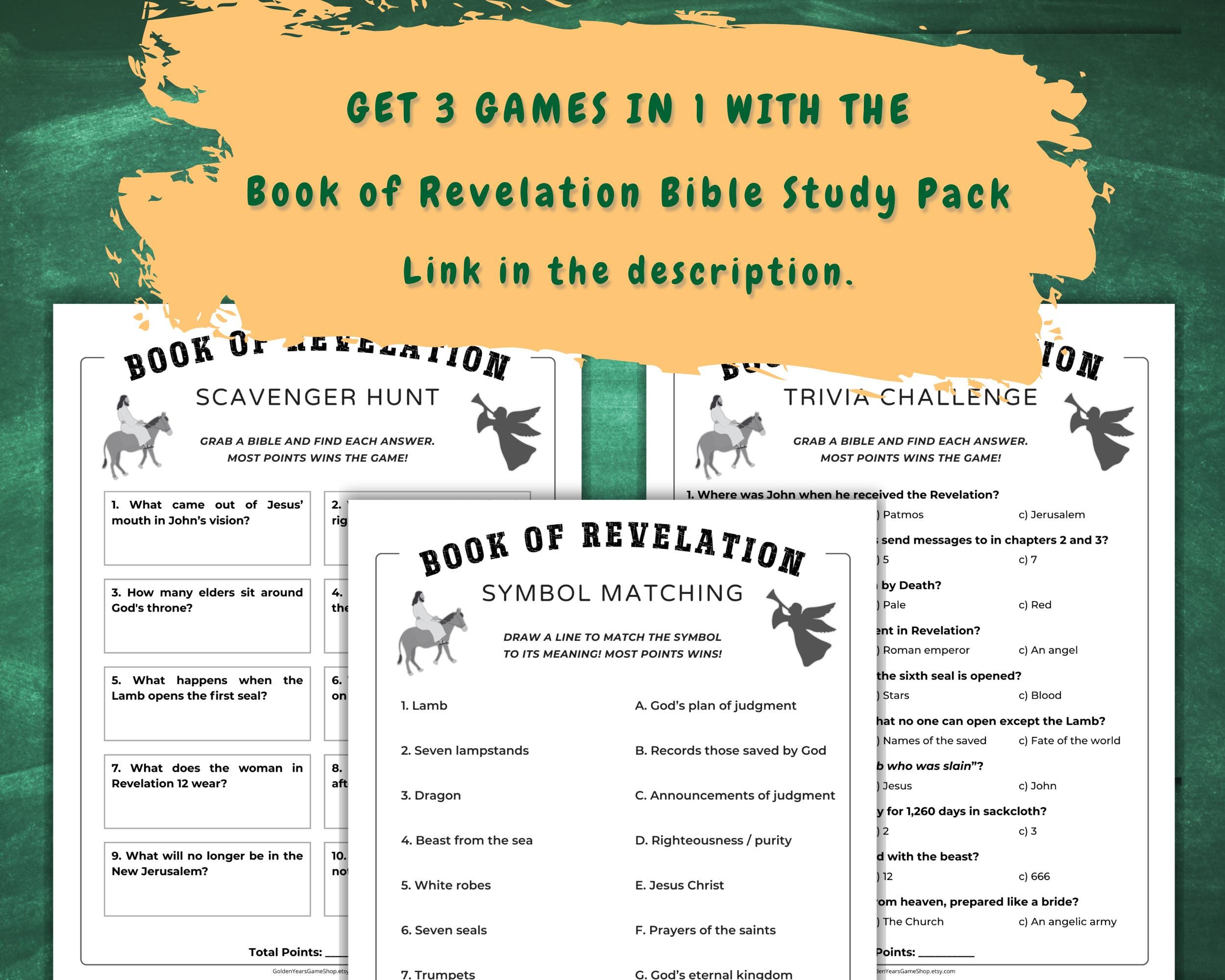 Book of Revelation Scavenger Hunt – Printable Bible Study Games, Bible ...