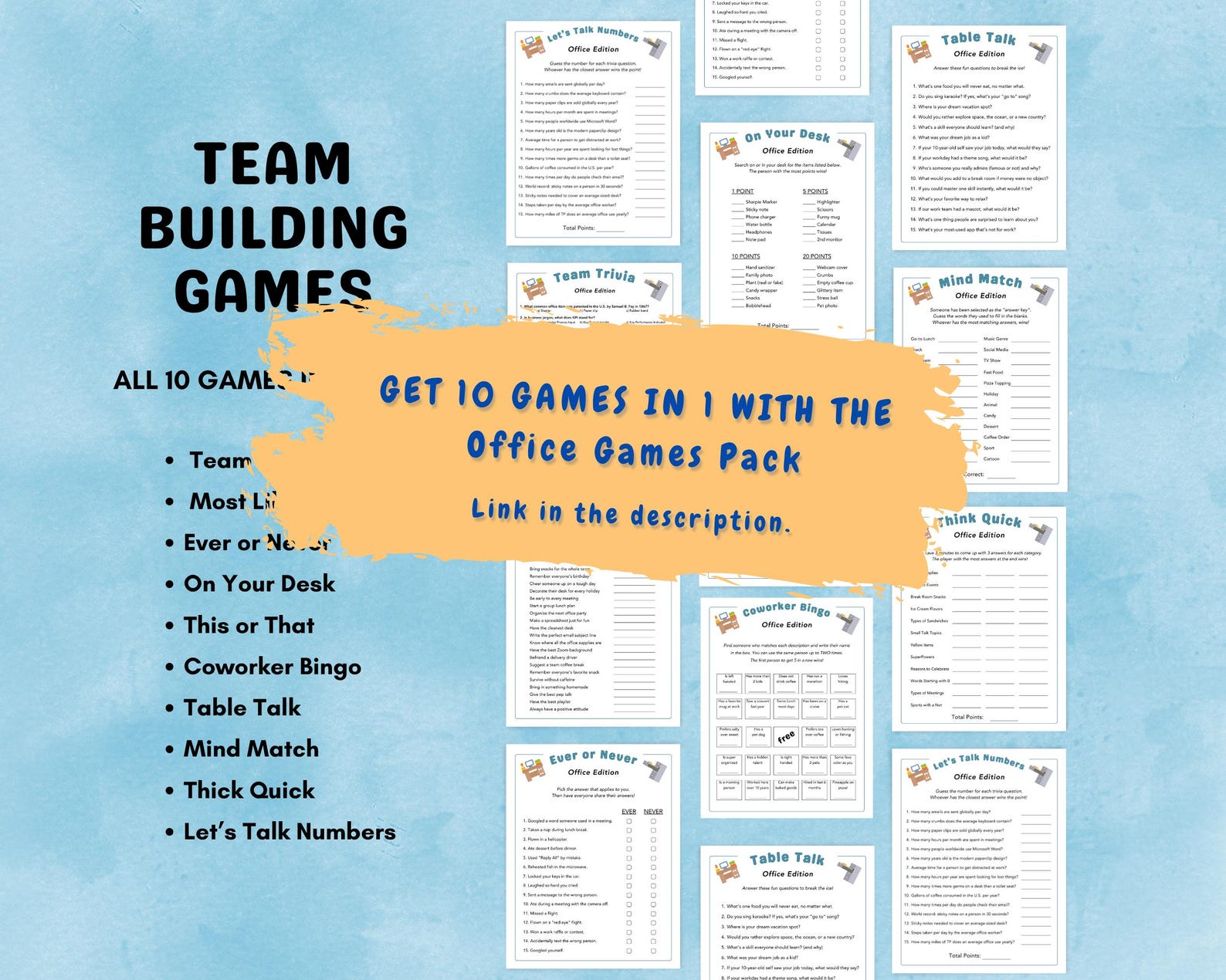 Think Quick Office Game – Printable Team Building Game for Staff ...