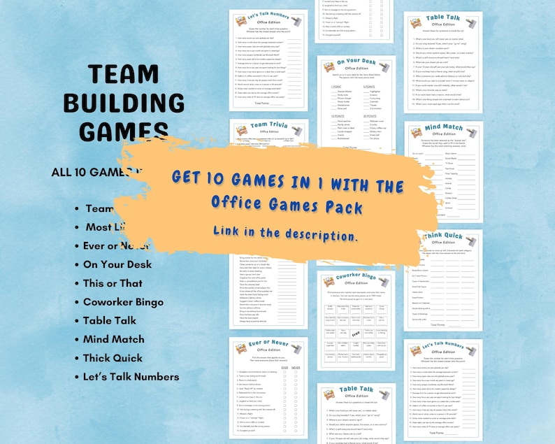 Ice Breaker Office Game – Printable Team Building Game for Staff ...
