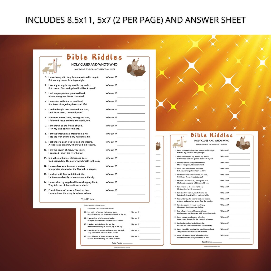 Bible Trivia Game, Sunday School Quiz, Church Game, Kids Bible Trivia ...