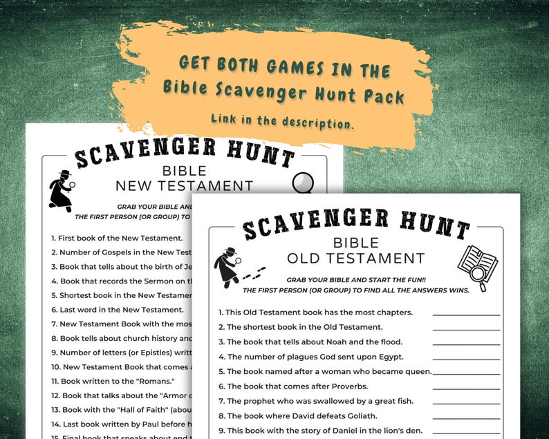 Bible Scavenger Hunt for the New Testament, Kids Bible Study, Sunday ...