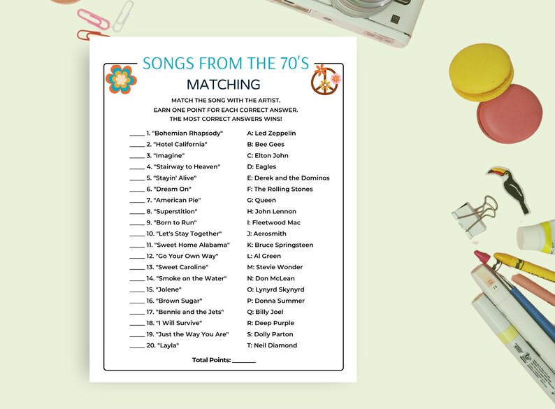Music Memory Matching Games Bundle Trivia Game Family Reunion Game ...
