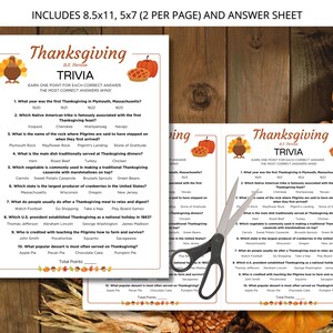 Thanksgiving Trivia Game, Turkey Trivia, Team Building Game ...
