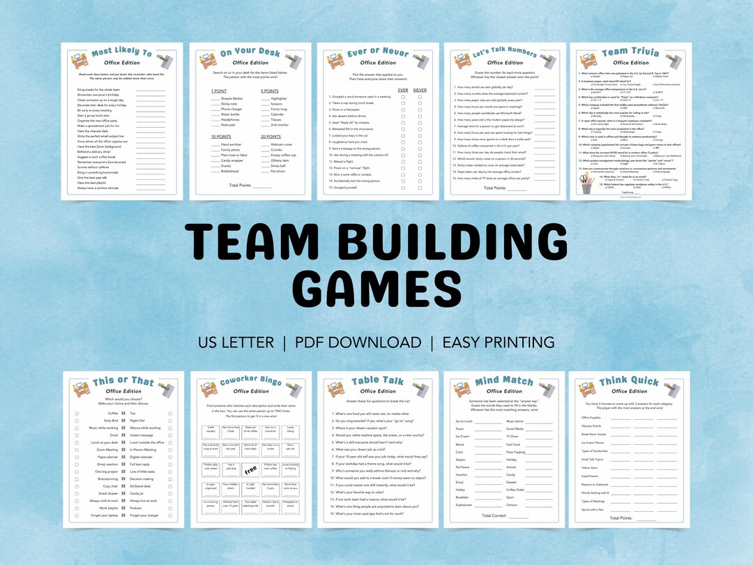 Team Building Games for Staff Meeting or Office Party - Ice Breaker ...