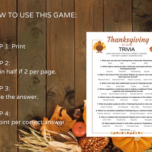 Thanksgiving Trivia Game, Turkey Trivia, Team Building Game ...
