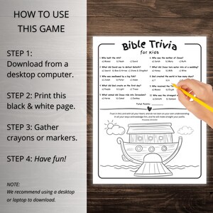 Kids Bible Trivia Game, Sunday School Quiz, Church Game, Christian Game ...