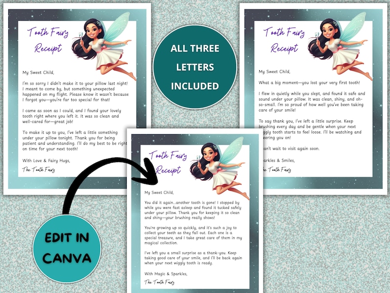 Tooth Fairy Letter, Editable in Canva, Tooth Fairy Apology, Tooth Fairy ...