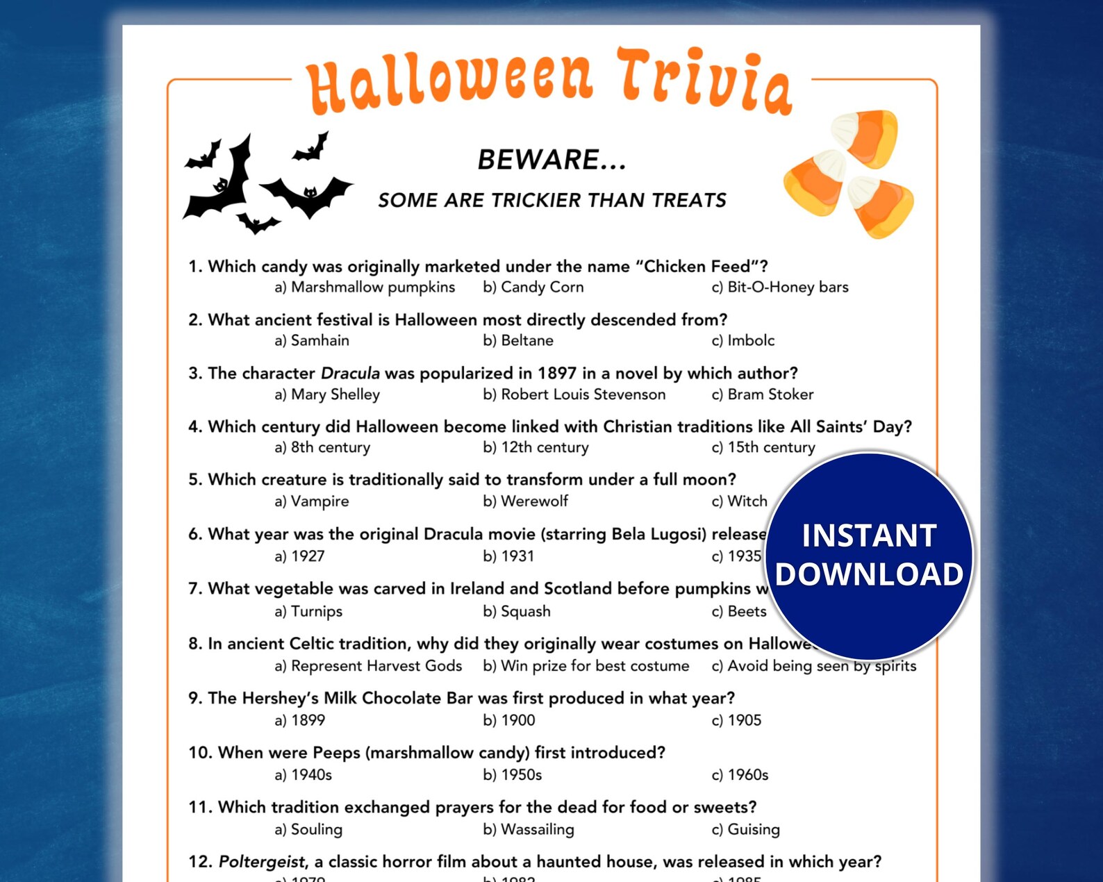Halloween Trivia Game, Halloween Trivia Adults, Game Day, Halloween ...