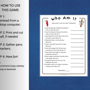 Who Am I Bible Game, Bible Scavenger Hunt, Bible Riddles, Sunday School ...