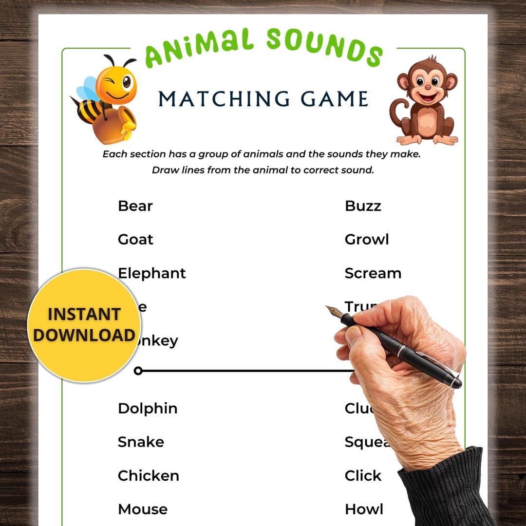 Animal Sounds Matching Game Dementia Activities Memory Game Classroom ...