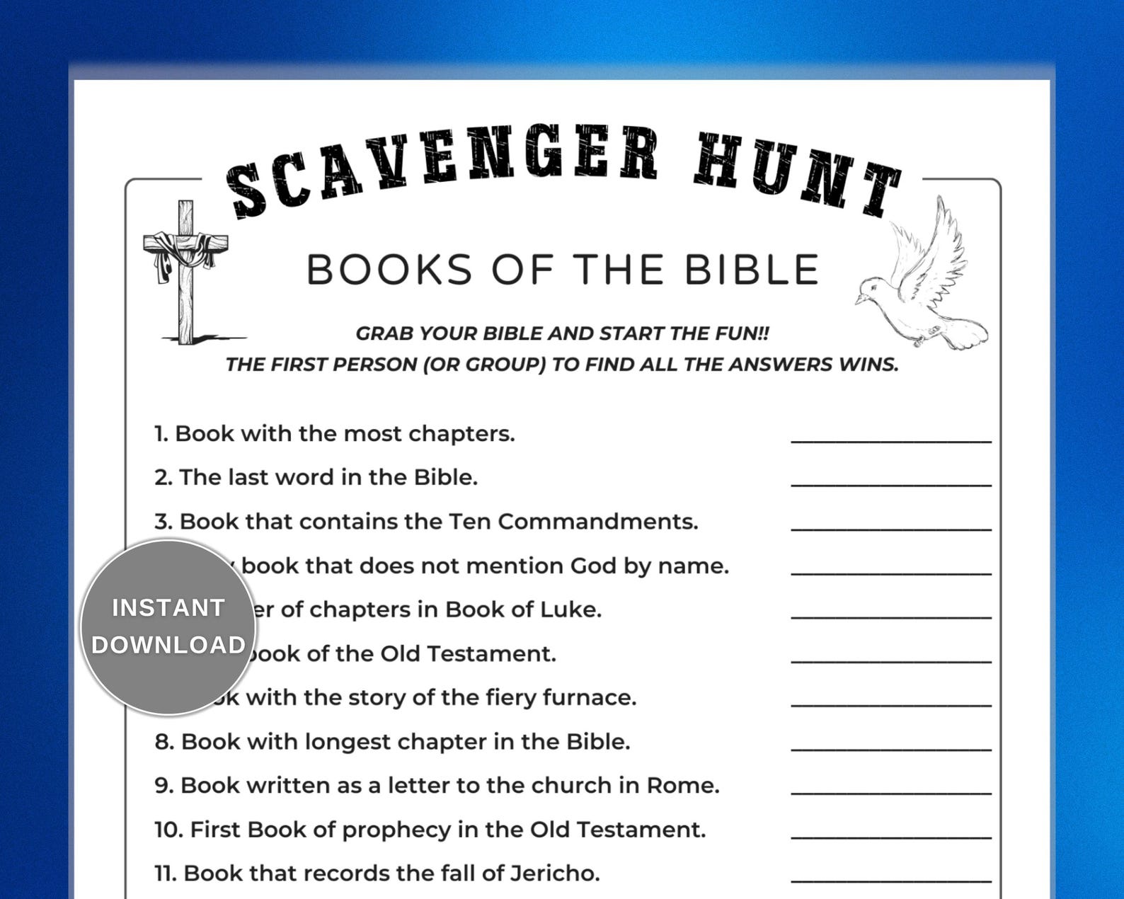 Bible Scavenger Hunt, Bible Games for Sunday School Kids, Church Games ...