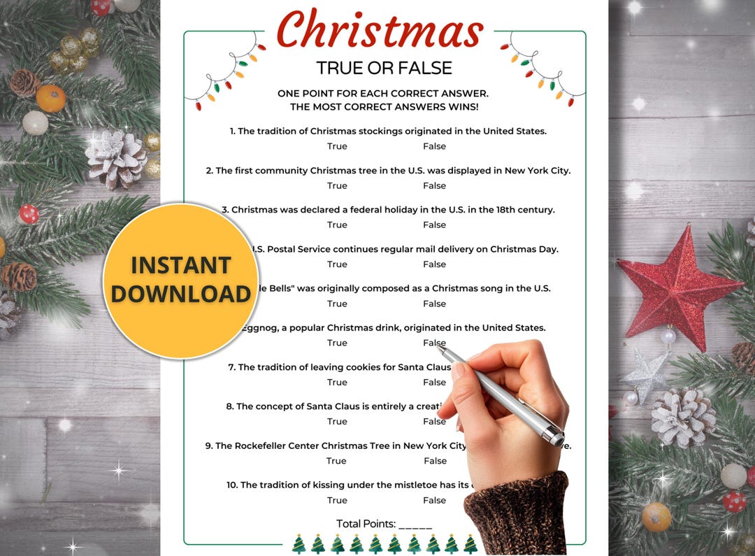 Christmas Trivia Game, Classroom Activity, Homeschool Worksheet, Family ...