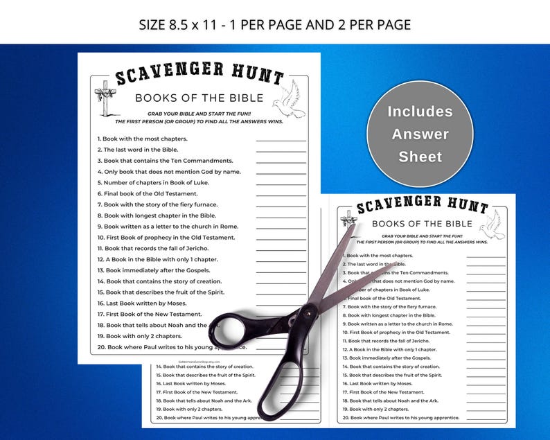 Bible Scavenger Hunt, Bible Games for Sunday School Kids, Church Games ...