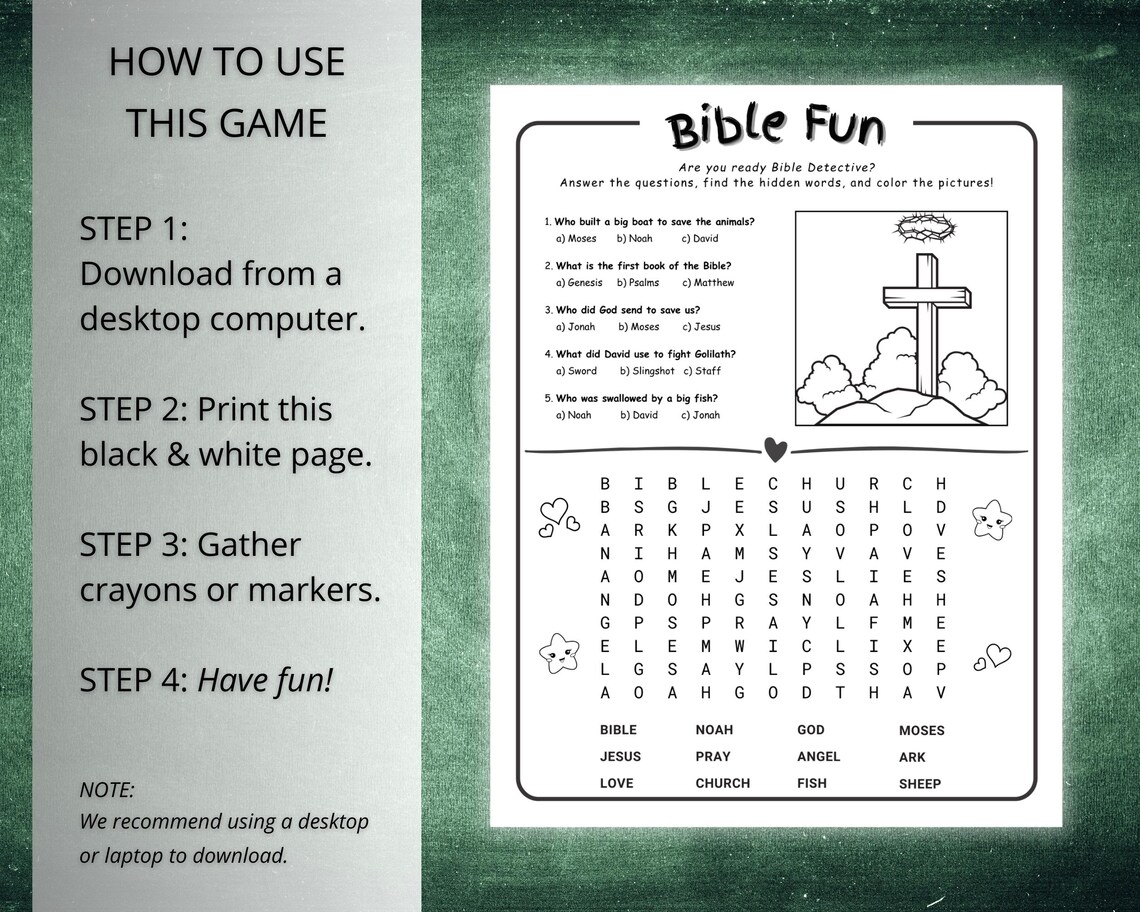 Sunday School Trivia, 1st Grade-2nd Grade, Kids Bible Trivia Game ...