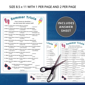 Summer Trivia Game, Summertime Trivia Questions, 4th of July Game ...