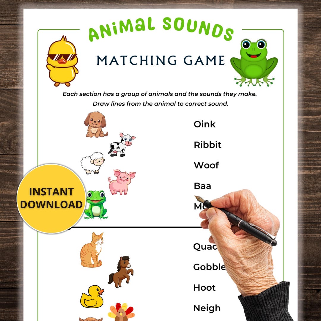 Animal Sounds Matching Game; Dementia Activities; Memory Game ...