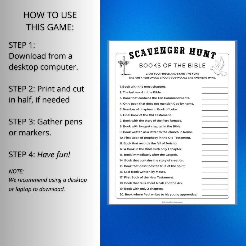 Bible Scavenger Hunt, Bible Games for Sunday School Kids, Church Games ...
