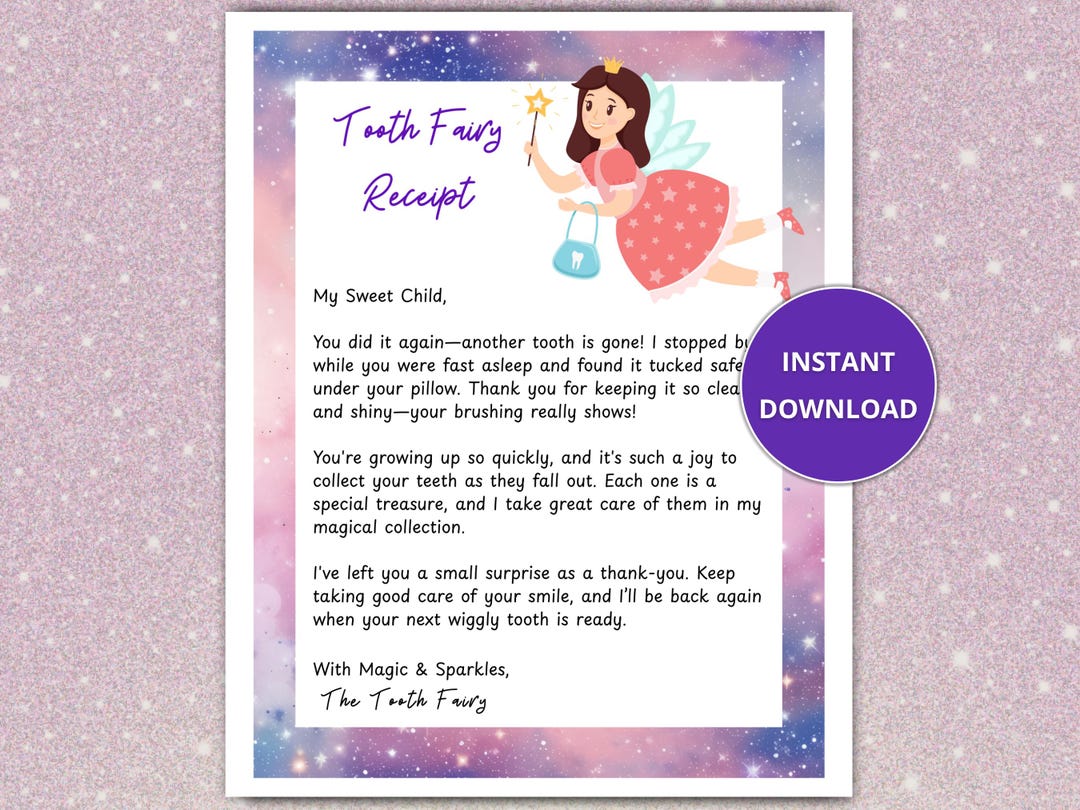 Tooth Fairy Letter, Tooth Fairy Receipt, Another Lost Tooth, Tooth ...