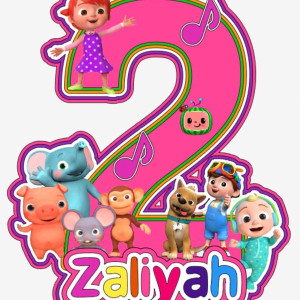 Cocomelon and Friends Cake Topper - Etsy