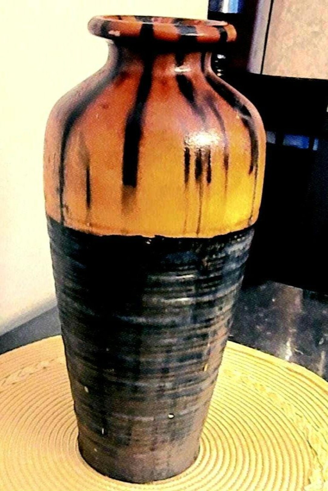Dramatic Lava Drip Pottery Vase - Etsy