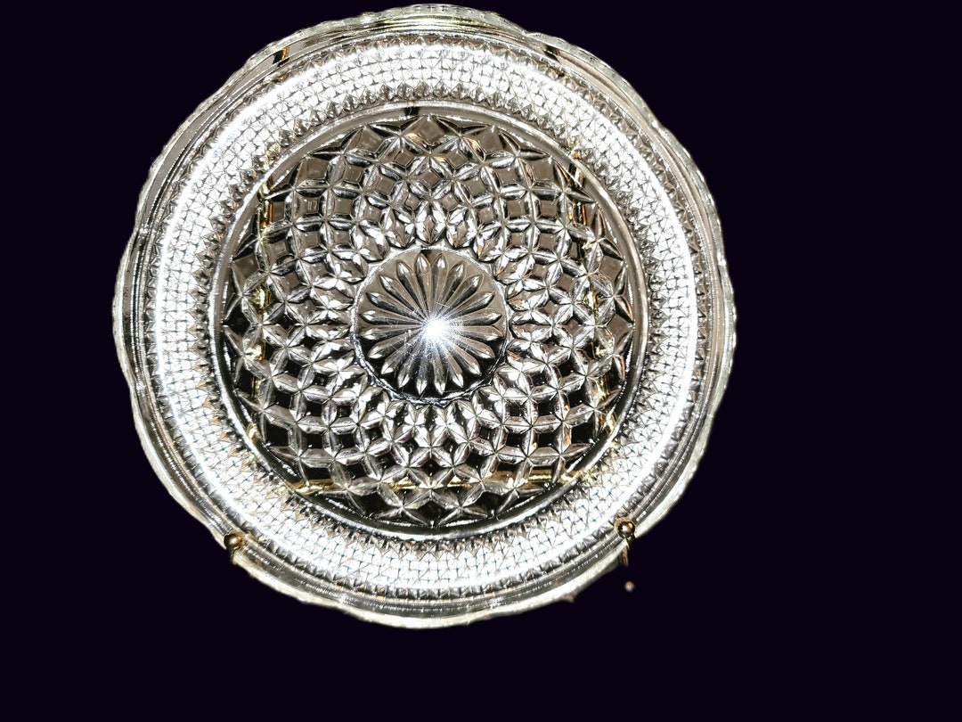 Elegant Anchor Hocking Wexford Crystal Glass Serving Platter - Etsy