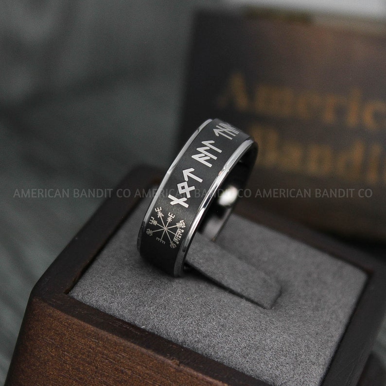 Vikings Wedding Rings, Vikings Rings, Viking Runes Rings, Couple Set ...