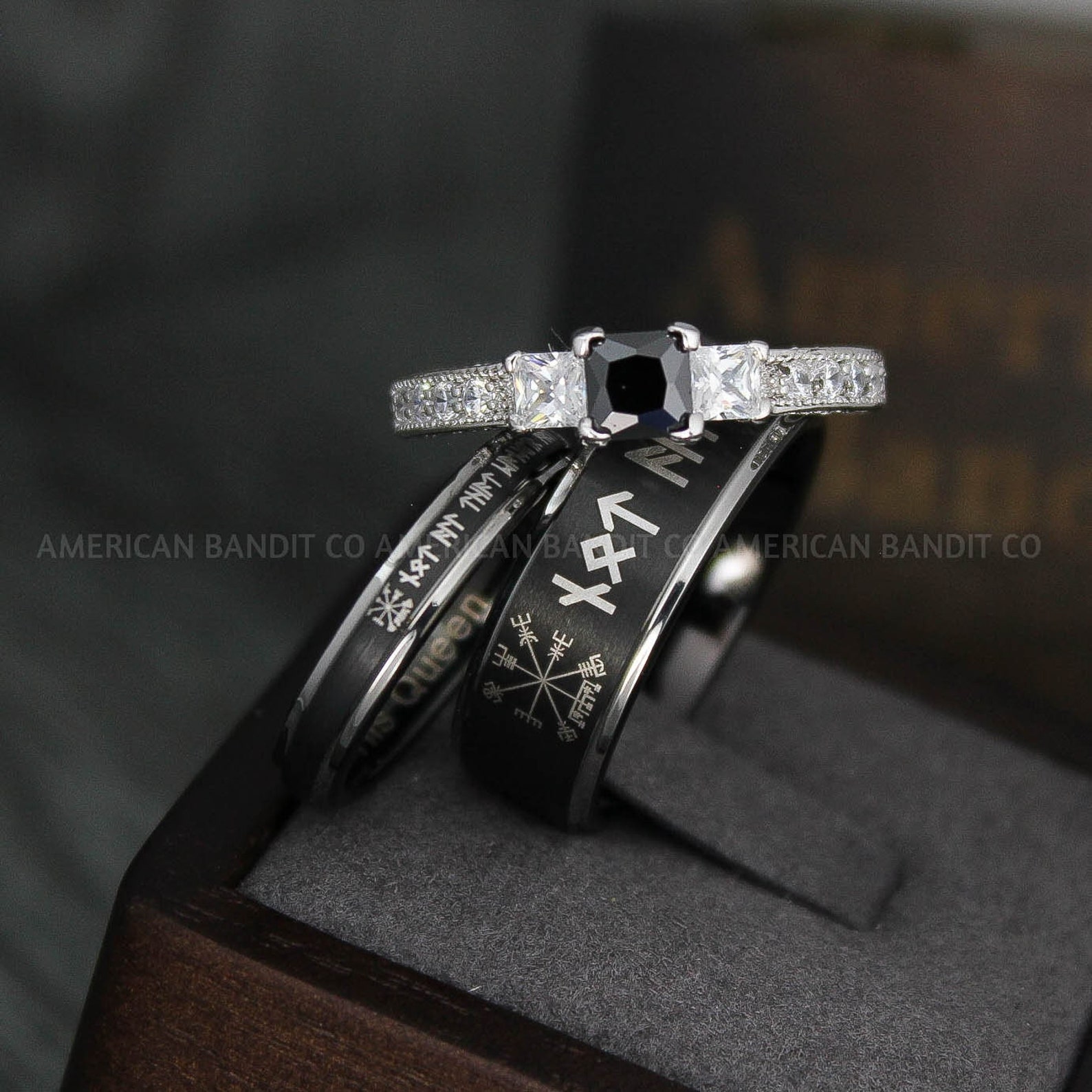 Vikings Wedding Rings, Vikings Rings, Viking Runes Rings, Couple Set ...