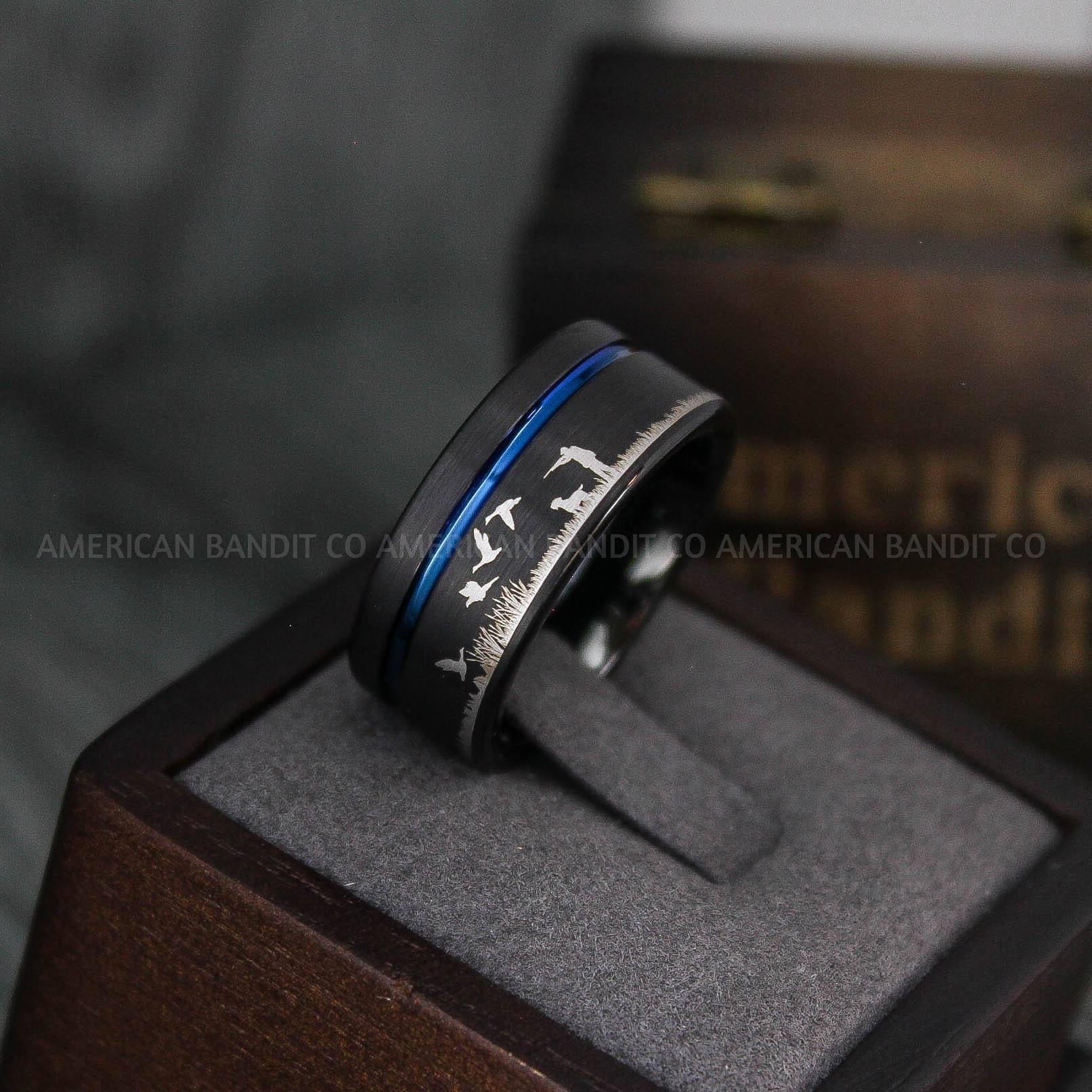 Flying Ducks Ring, Duck Hunting Ring, Hunting Wedding Band, Hunting ...