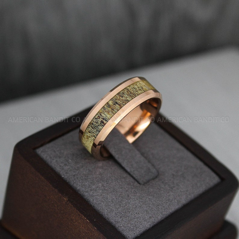 Deer Antler Ring, Antler Wedding Band, Deer Hunting Ring, Deer Hunting ...
