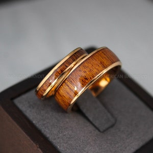 Wood Rings, Wood Wedding Bands, Wood Wedding Rings, 3 Piece Couple Set ...