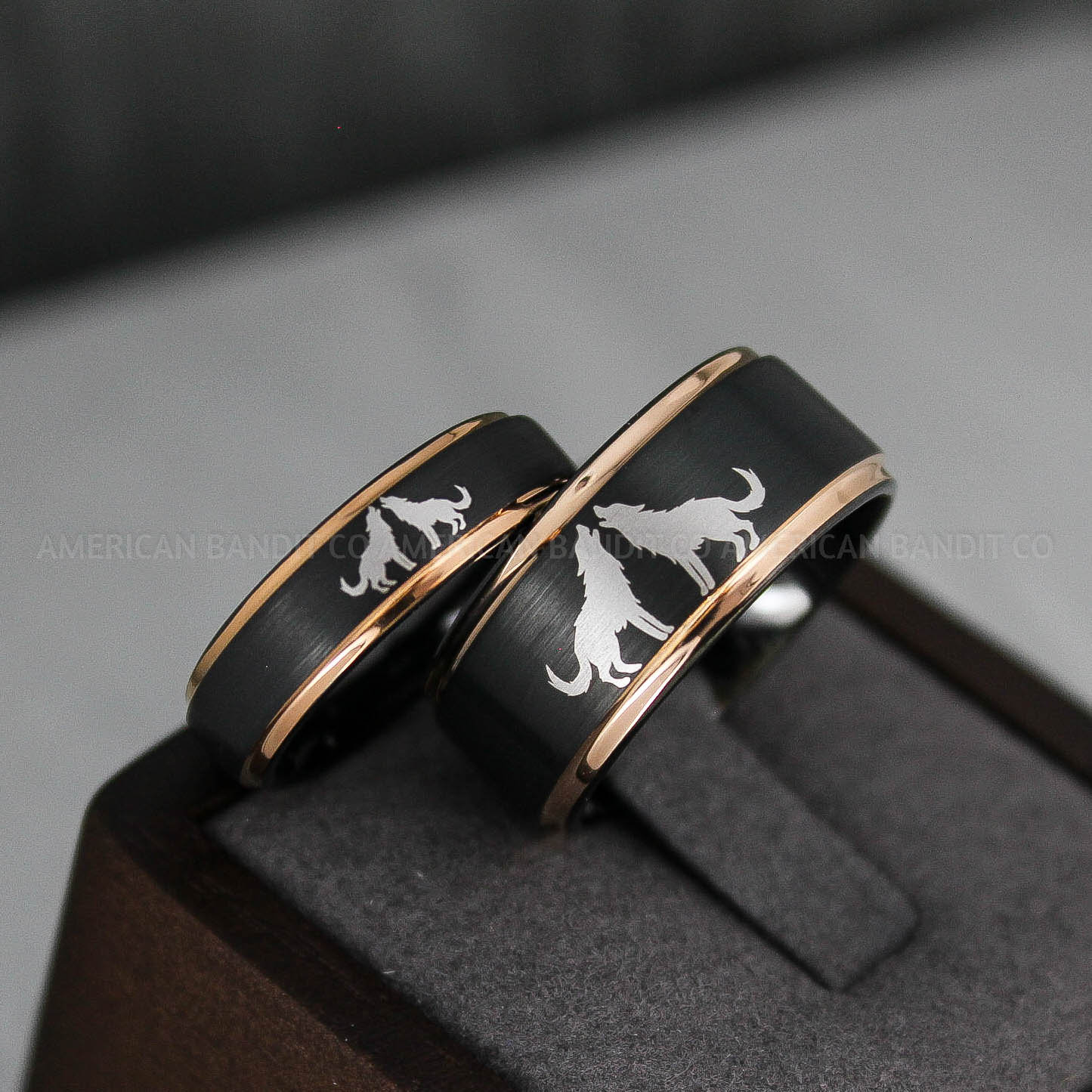 Howling Wolves Ring, Wolf Ring, Couple Wedding Rings, Couple Rings ...