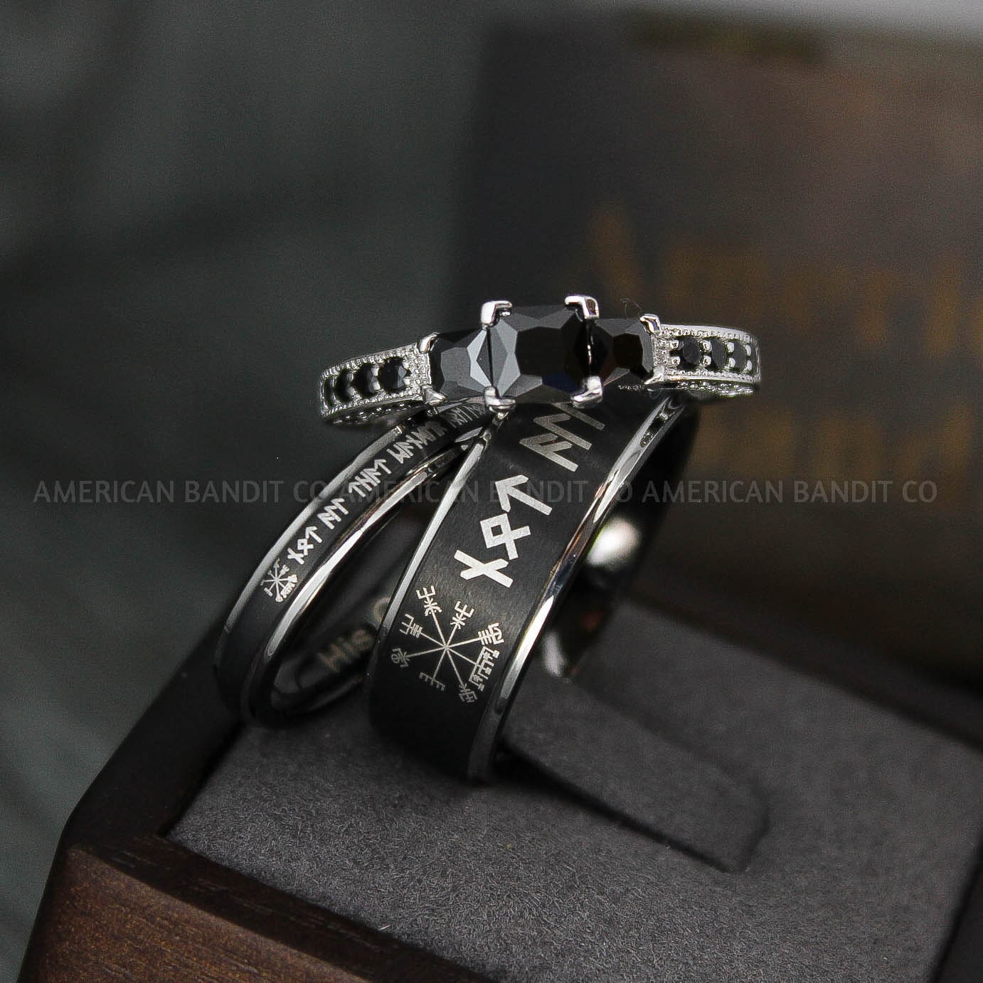 Vikings Wedding Rings, Vikings Rings, Viking Runes Rings, Couple Set ...