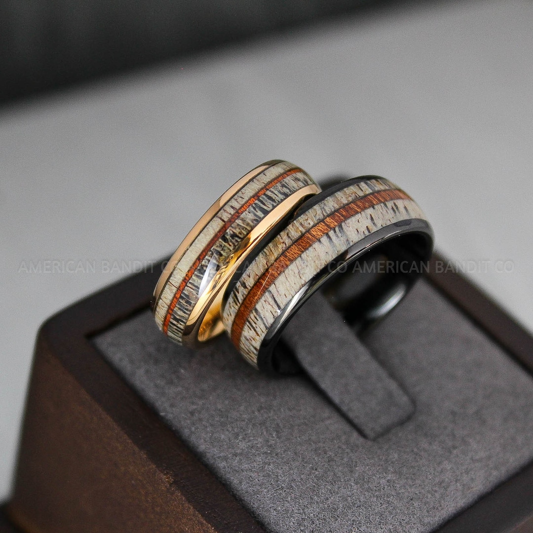 Deer Antler Ring, Antler Wedding Band, Deer Hunting Ring, Deer Hunting ...