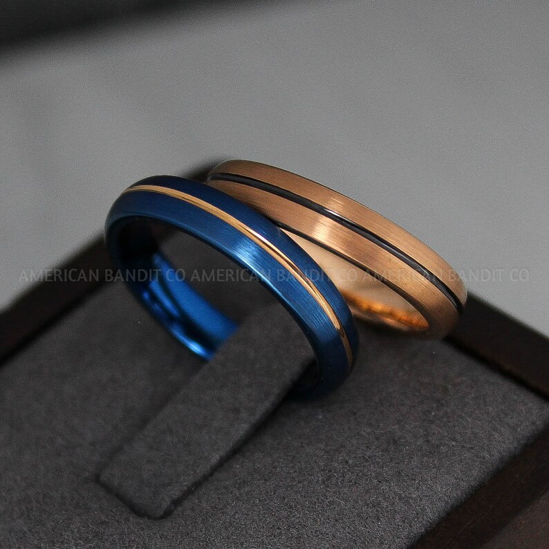 Blue Wedding Ring, Blue Wedding Band, Blue Wedding Ring, Blue Wedding ...