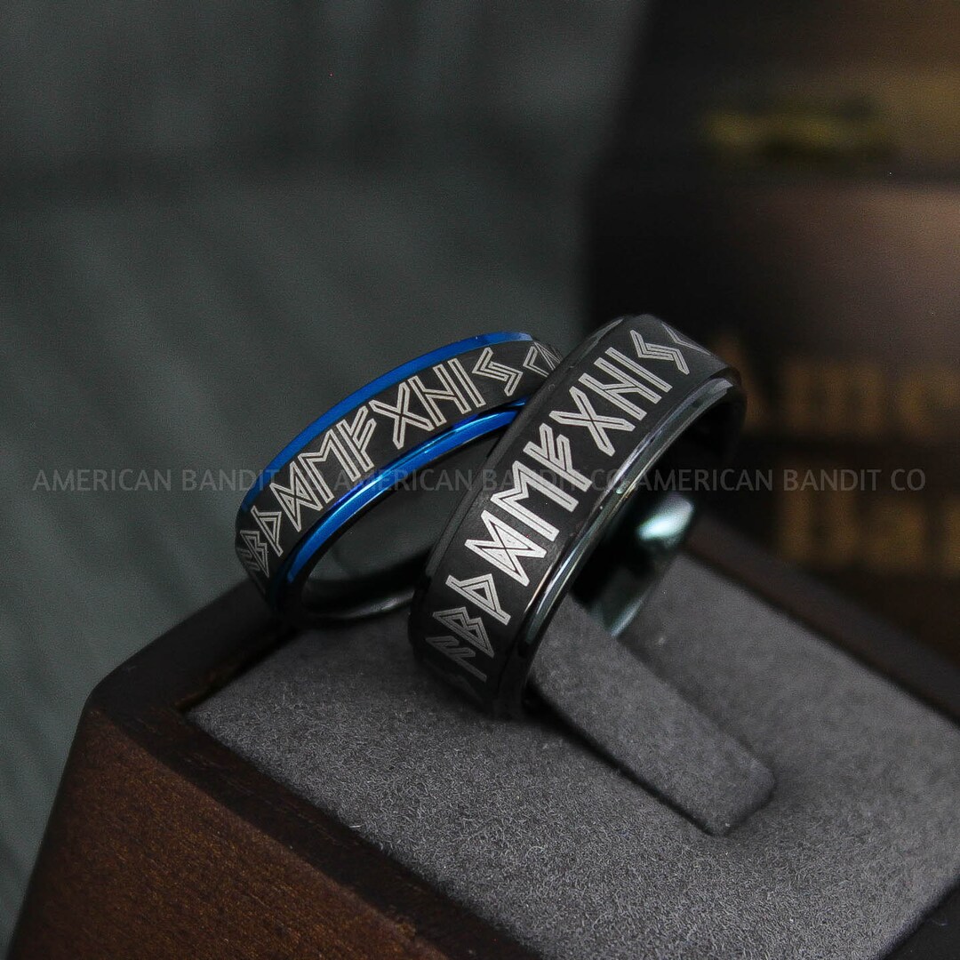 Til Valhalla Rings, Viking Rings, Runes Rings, Vegvísir Ring, Couple ...