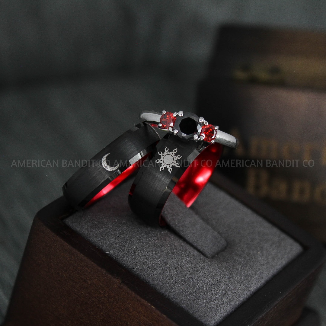 Sun and Moon Rings, Sun and Moon Wedding Rings, Sun and Moon Wedding ...