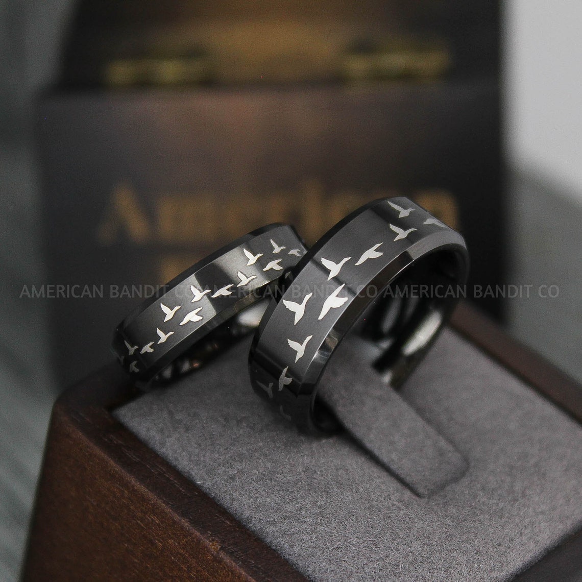 Flying Geese Rings, Geese Wedding Rings, Goose Hunting Ring, Hunting ...